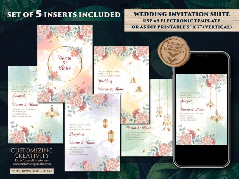Hindu Invitation & Hindu Wedding Invitation Indian Wedding - Etsy