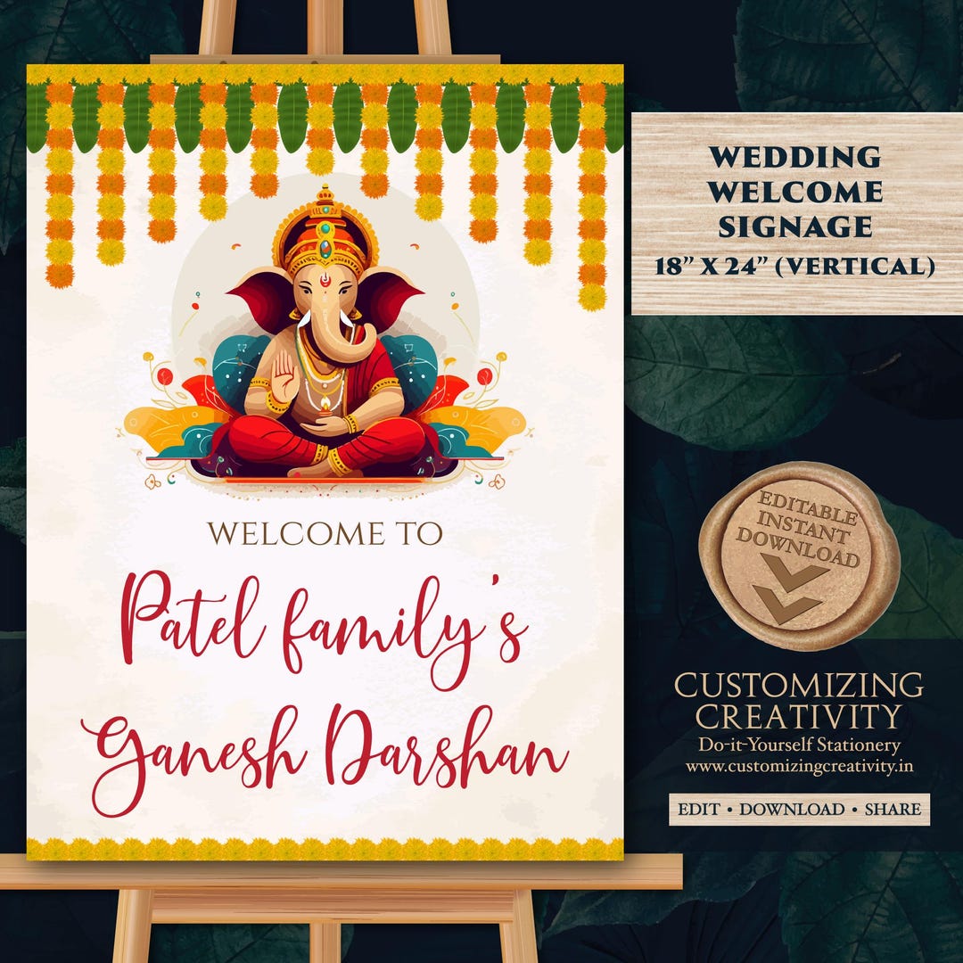 Ganesh Chaturthi Welcome Signs Ganpati Darshan Signs, Ganesh Darshan ...