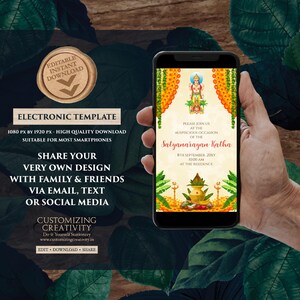 Satyanarayan Pooja Invitation Indian Satya Narayan Katha Invitation ...