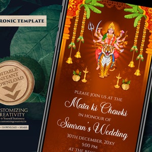 Mata Ki Chowki Invitation Mata Rani Invites, Mata Ka Jagrata Invite ...