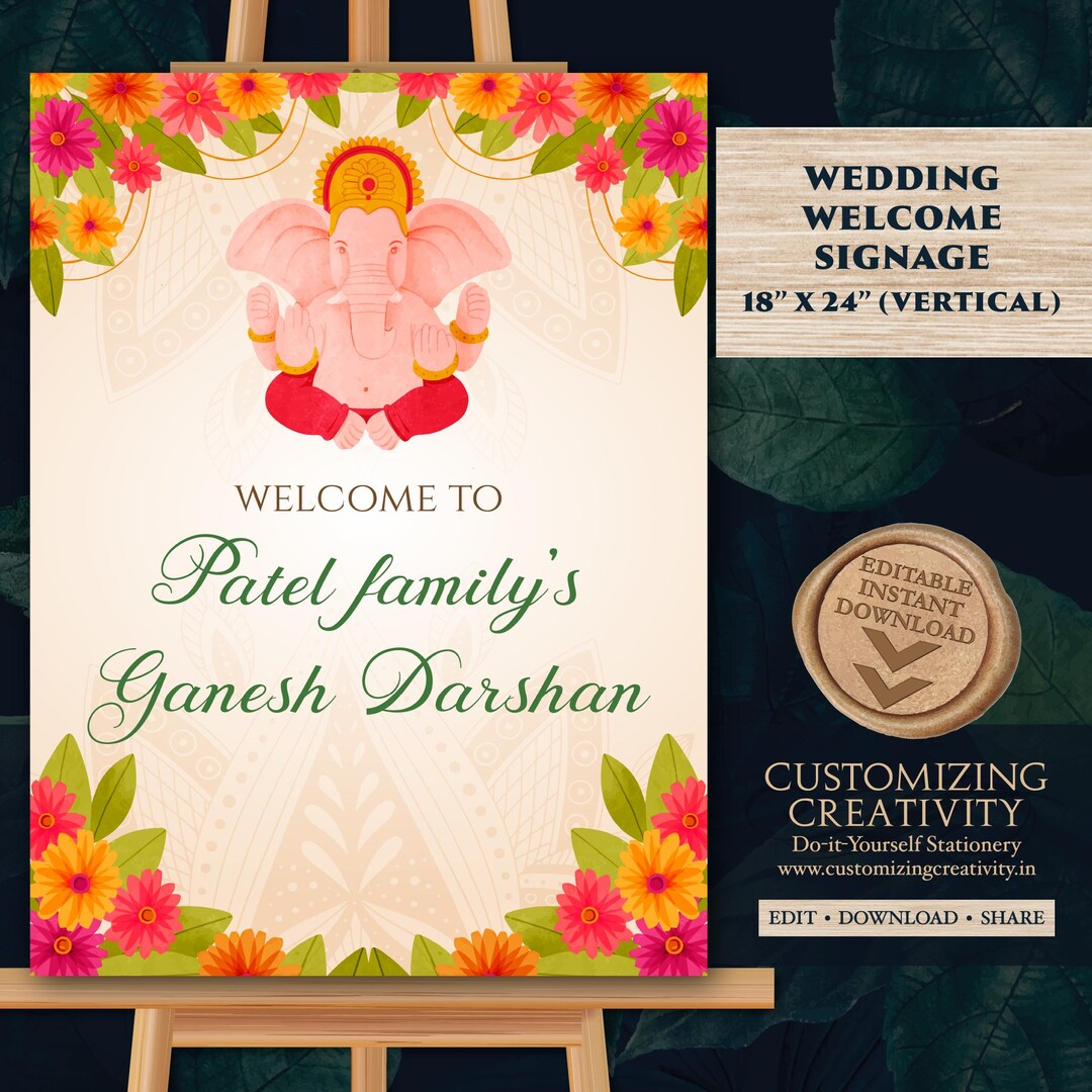 Ganesh Chaturthi Welcome Signs Ganpati Darshan Signs, Ganesh Darshan ...