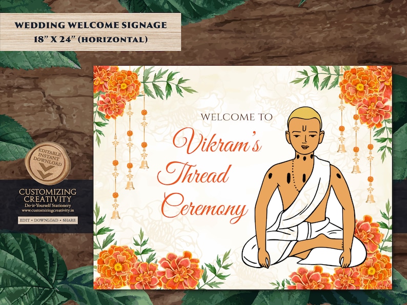 Thread Ceremony Sign as Upanayanam Sign Thread Ceremony - Etsy