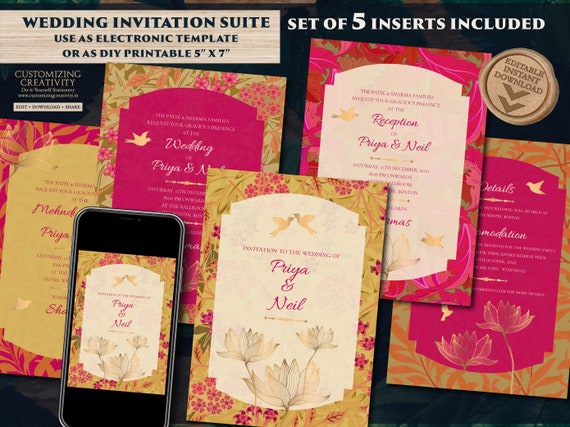 Hindu Wedding Card & Hindu Invites Digital Hindu Wedding | Etsy