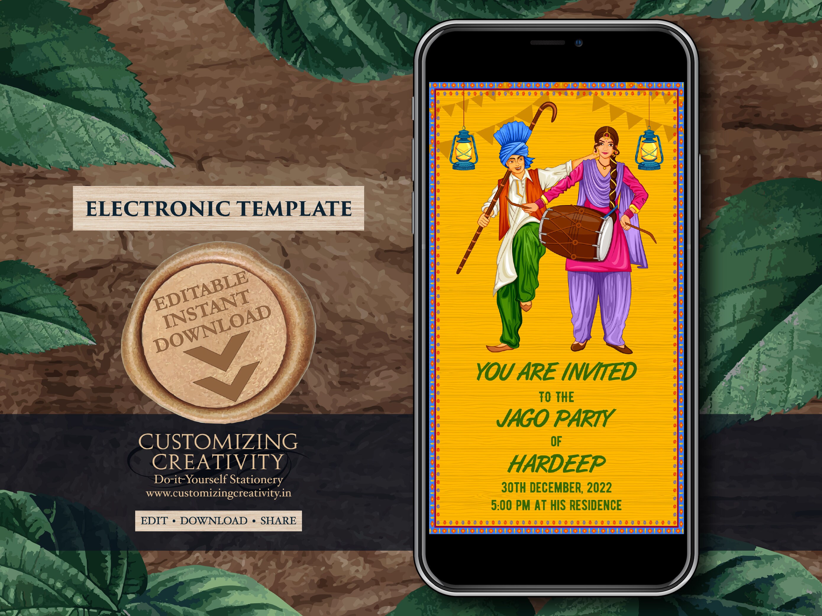 Jago Night Invite Punjabi Invitations Digital Jago - Etsy India