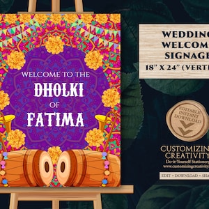 Dholki Decorations & Dholki Welcome Signs, Muslim Dholki Signs as ...