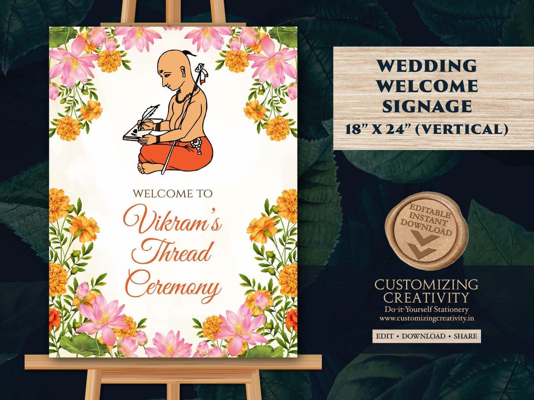 Buy Upanayanam Welcome Sign: Thread Ceremony Decor (digital Download ...