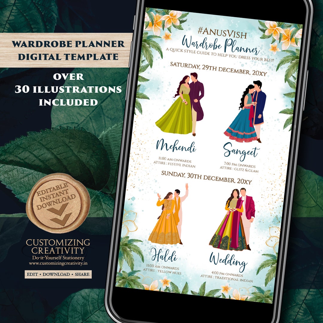 Indian Wedding Timeline Indian Wedding Itinerary, Digital Hindu Wedding ...