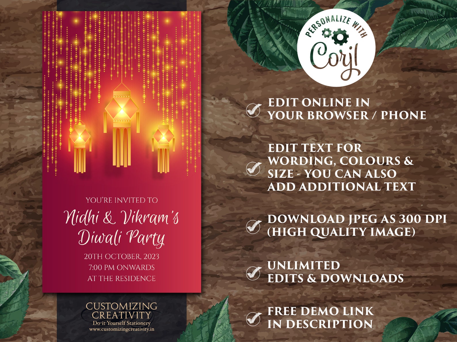 Diwali Dinner Invites as Happy Diwali Invite Diwali - Etsy