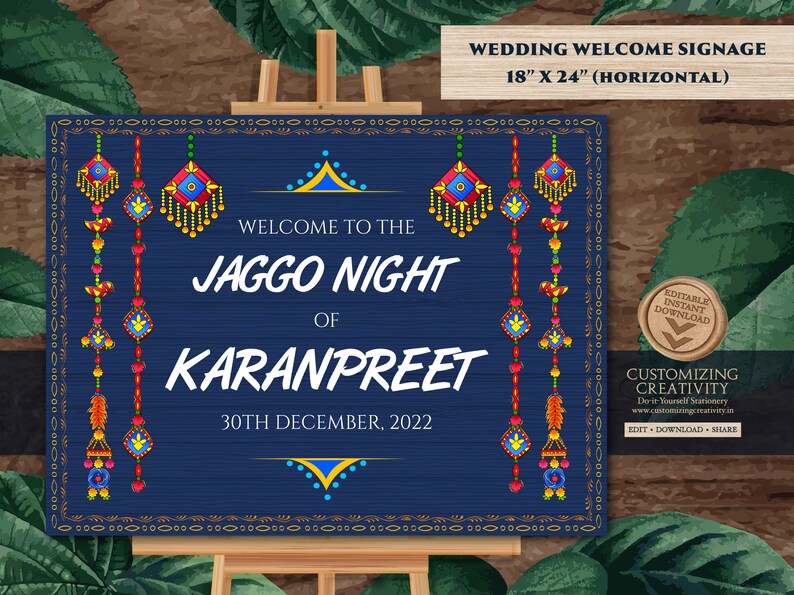 Punjabi Jaggo Sign & Jago Welcome Signs Desi Welcome to Jago - Etsy