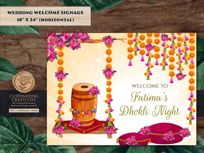 Dholki Decoration as Dholki Welcome Sign Dholki Decor & - Etsy