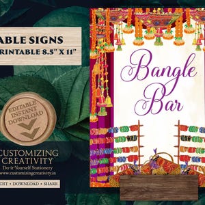Bangle Bar Sign: Desi Wedding Decor, Henna/mehndi Station (digital ...