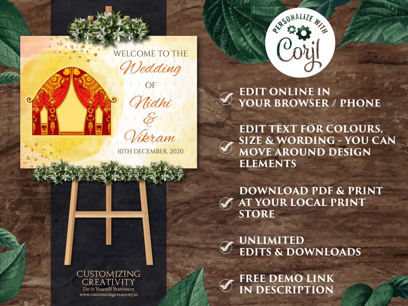 Indian Doli Welcome Sign as Bridal Doli Signs Wedding Doli - Etsy