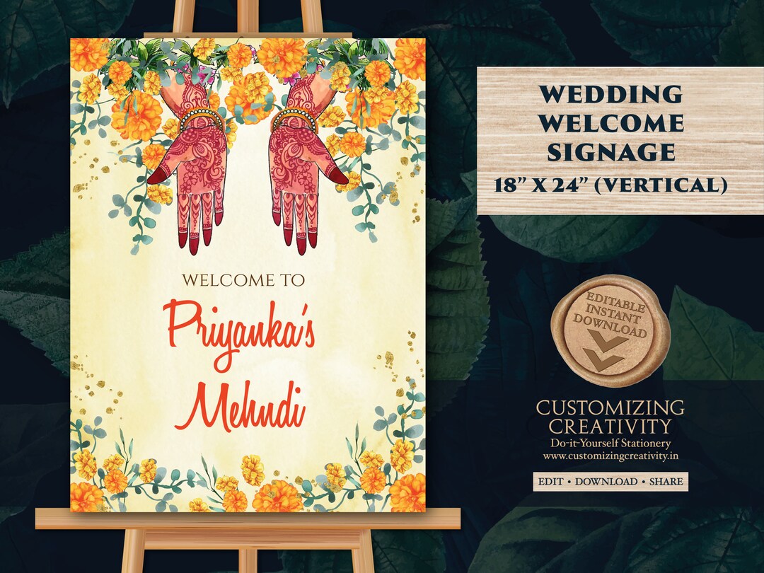 Mehndi Poster & Mehndi Decor Sign, Mehndi Signs as Mehendi Signs ...