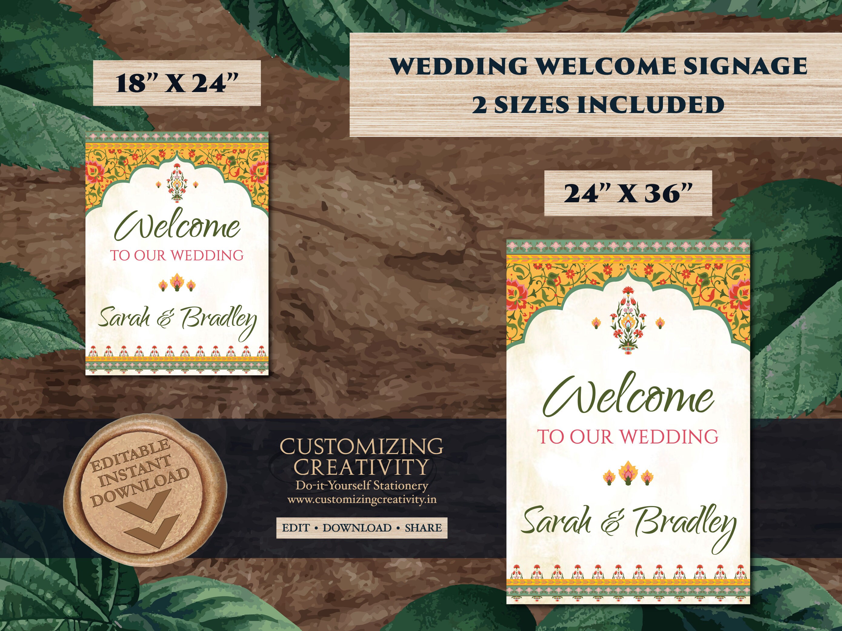 Indian Welcome Signs as Moroccan Signs Arabic Wedding Signage | Etsy
