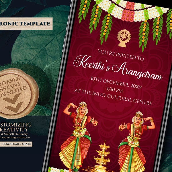 Arangetram Invitation Templates - Etsy