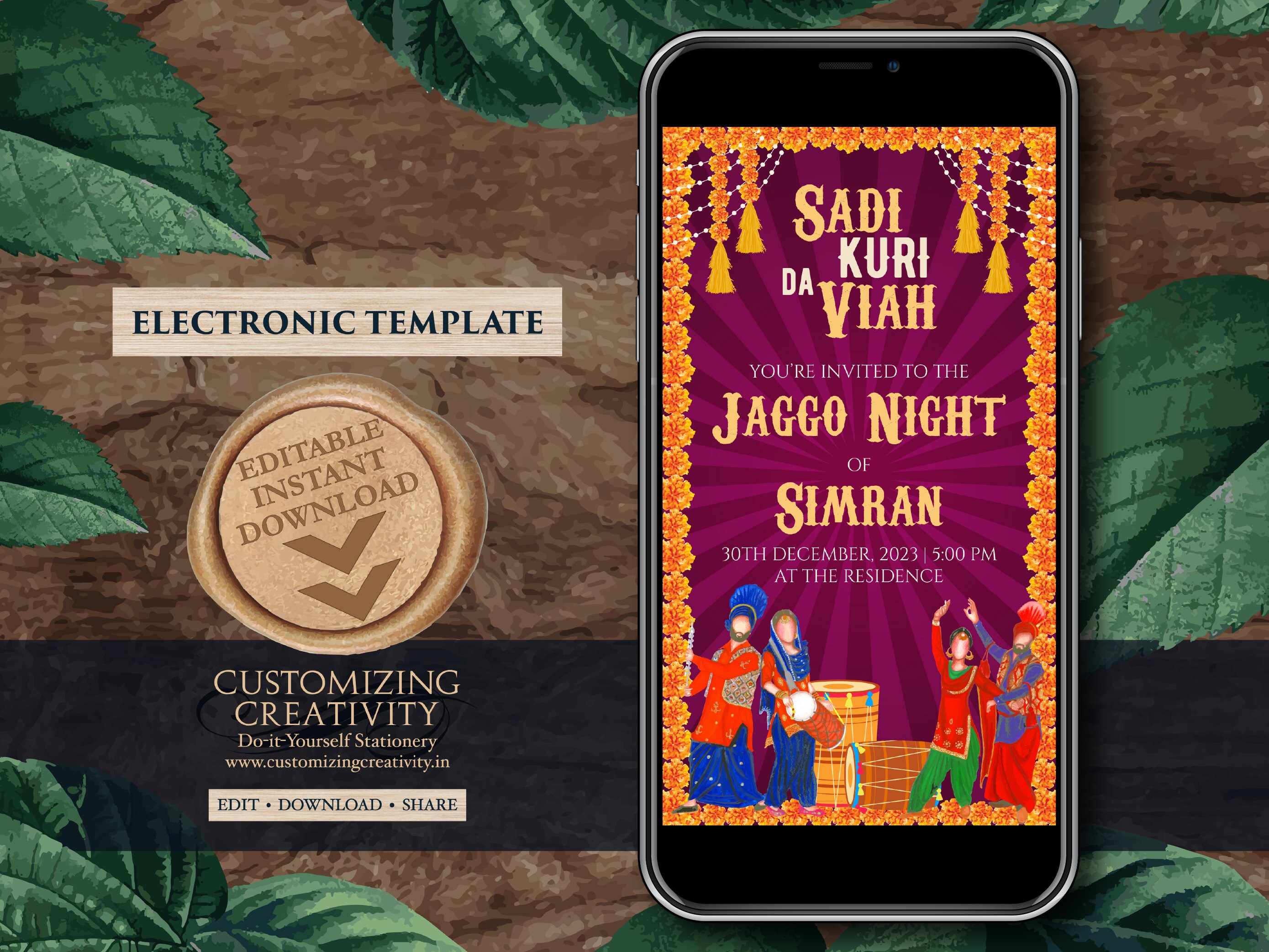 Jago Invitation Digital as Jago Invites Digital Jaggo Cards - Etsy Canada