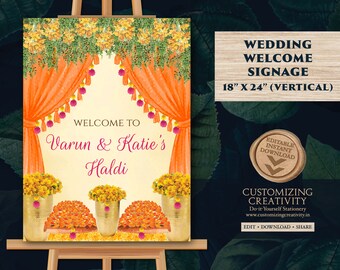 Haldi Posters as Welcome to Haldi Signs & Haldi Welcome Signs, Haldi ...