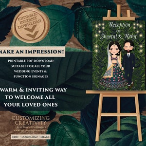 Indian Wedding Reception Welcome Sign Welcome to Reception - Etsy