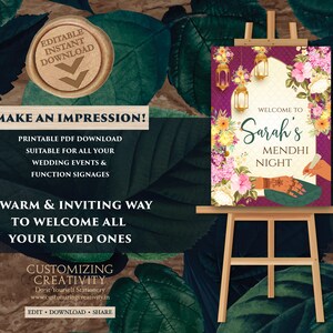 Mehndi Posters & Mehendi Welcome Sign, Mehndi Welcome Signs as Mehndi ...