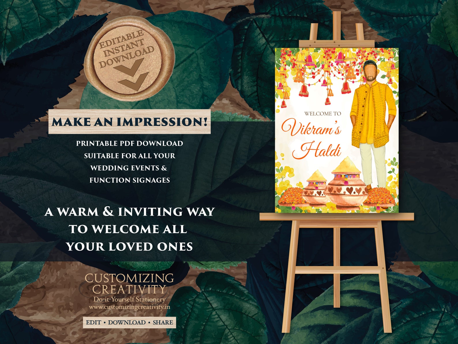Boy Haldi Posters & Groom Haldi Signs, Welcome to Haldi Sign for Boy as ...