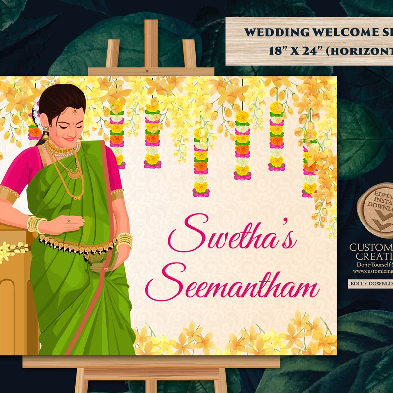 Seemantham Welcome Poster - Etsy