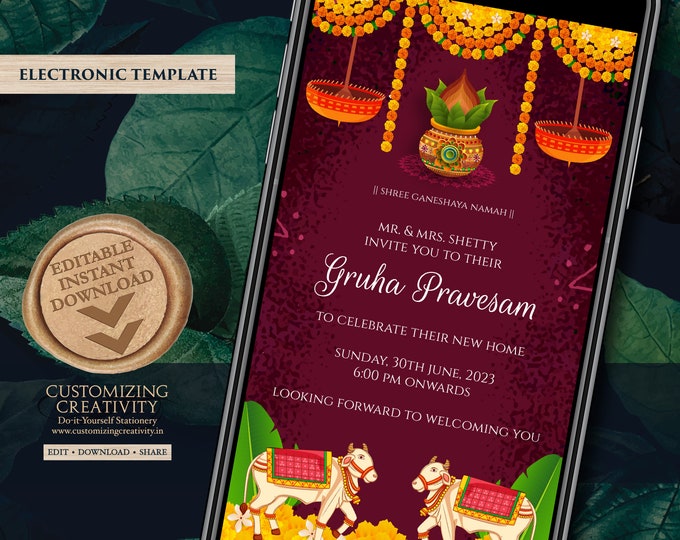 Pooja Invite as Gruha Pravesh Invite, Griha Pravesh Invite as ...
