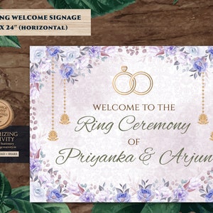 Roka Signs as Ring Ceremony Signs, Engagement Welcome Sign as Ring ...