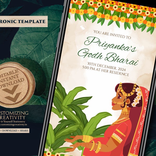 Seemantham Invitations - Etsy