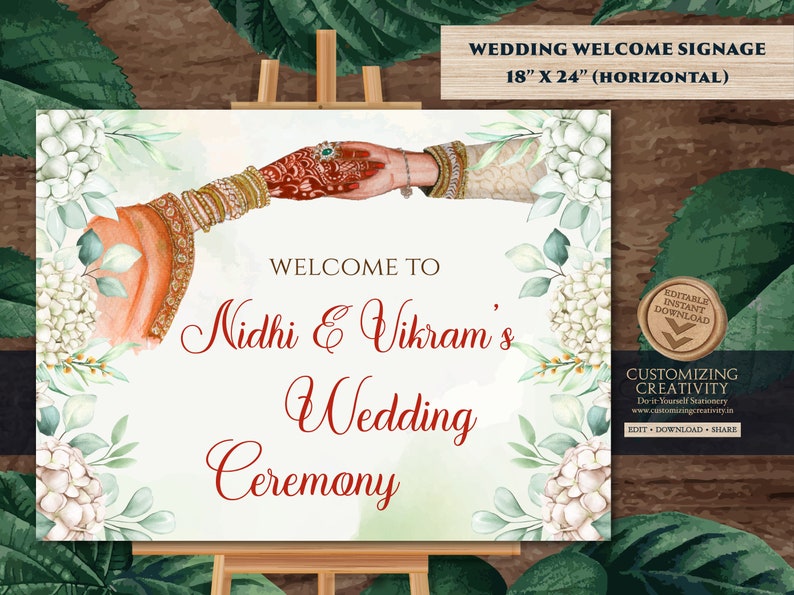 Indian Wedding Decor as Indian Welcome Signs Wedding Welcome - Etsy