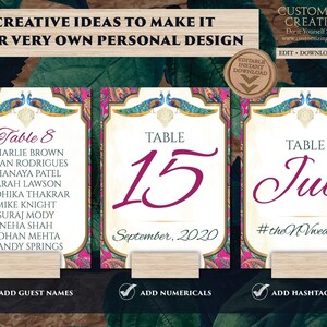 Peacock Table Numbers Indian & Peacock Table Cards Boho, Hindu Table ...