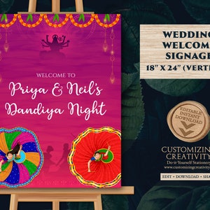 Dandiya Night Welcome Sign Raas Garba Night Welcome Sign & - Etsy