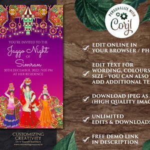 Digital Jaggo Cards Jaggo Invite as Jaggo Invitations, Jaggo Night ...