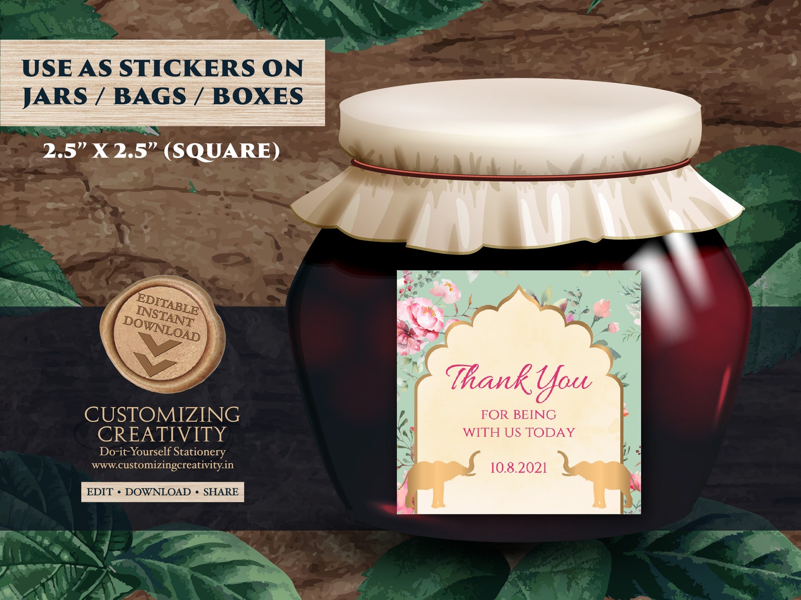 Elephant Favor Tag Template for Indian Favor Tags Pastel - Etsy