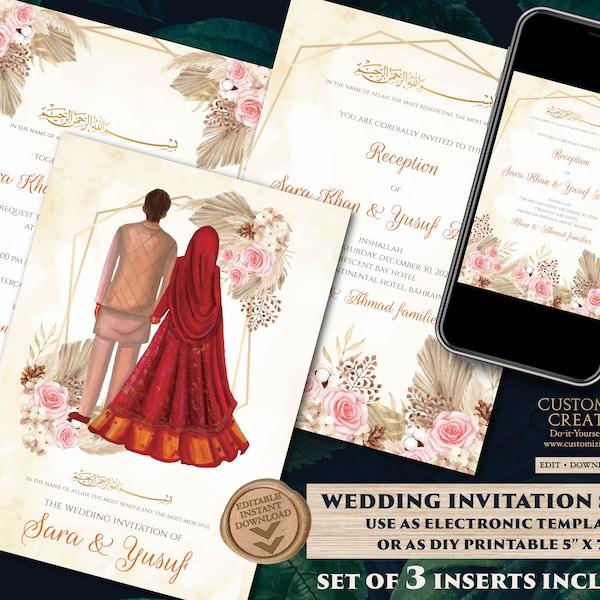 Wedding Card Digital Pakistani - Etsy