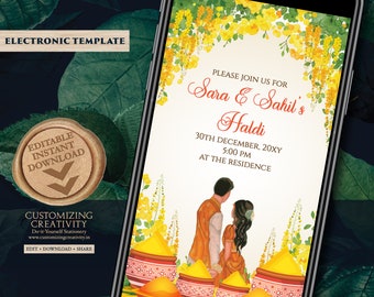 Haldi Invitation Mehndi Invitation Haldi Digital Card Haldi - Etsy Canada