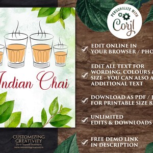 Chai Stall Signs Indian Food Station Sign, Indian Chai Station Sign ...