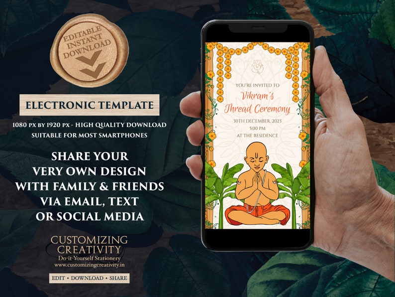 Thread Ceremony Invites as Upanayanam Invites Thread Ceremony - Etsy