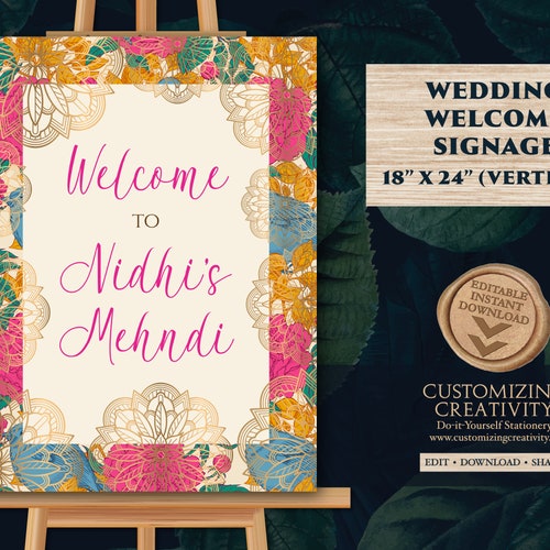 Mehndi Signs as Mehndi Poster Mehndi Decor Sign as Mehendi - Etsy