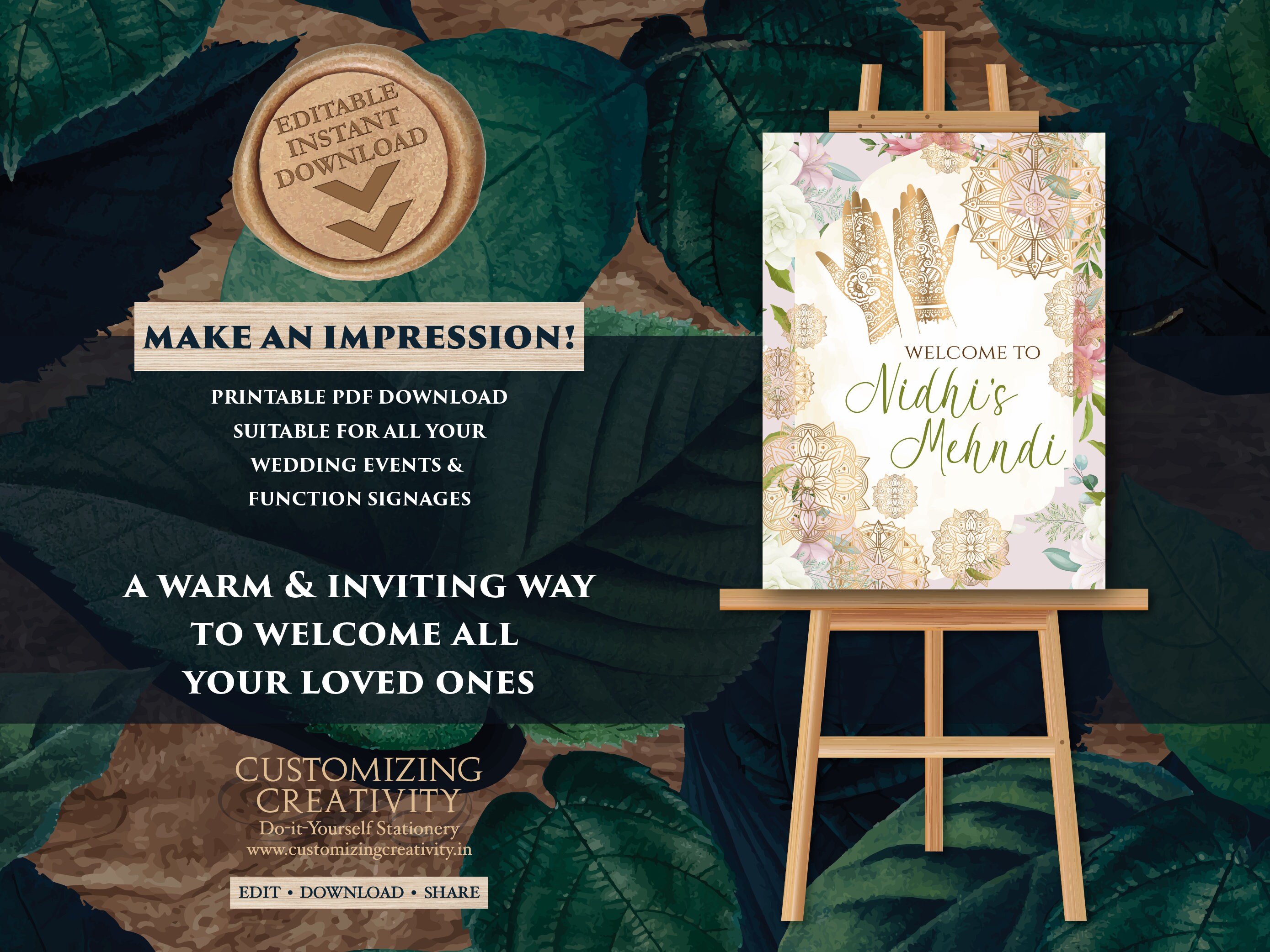 Mehndi Decor Signs as Mehndi Poster Mehendi Decor Sign as | Etsy India