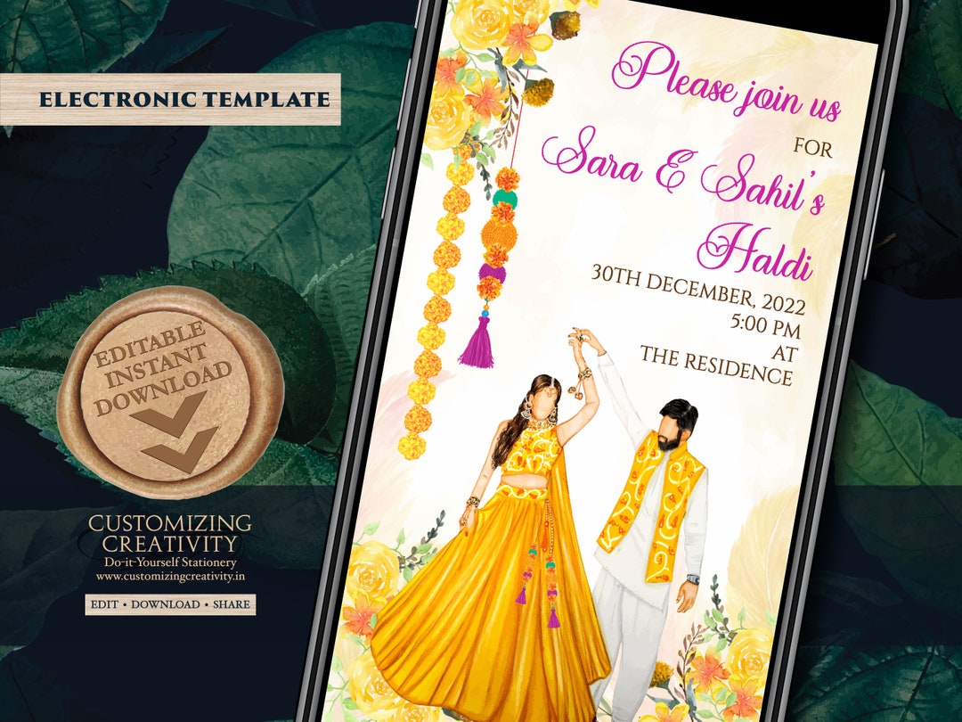 Holud Invites as Pithi Cards, Haldi Invitations & Pithi Invites, Haldi ...