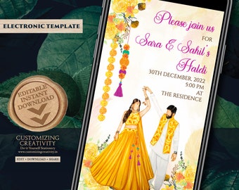 Haldi Invitations & Pithi Invites, Haldi Invite Card as Pithi ...