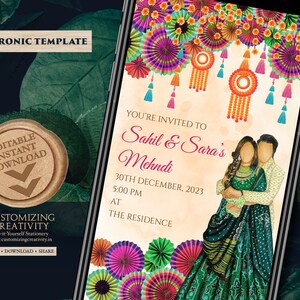 Mehndi Invitations as Mendhi Invites Henna Party, Mehendi Invites as ...