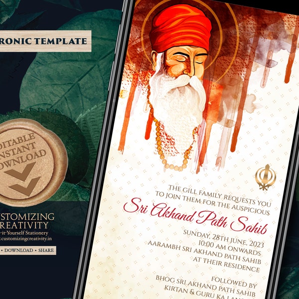 Akhand Path Invitation Card - Etsy