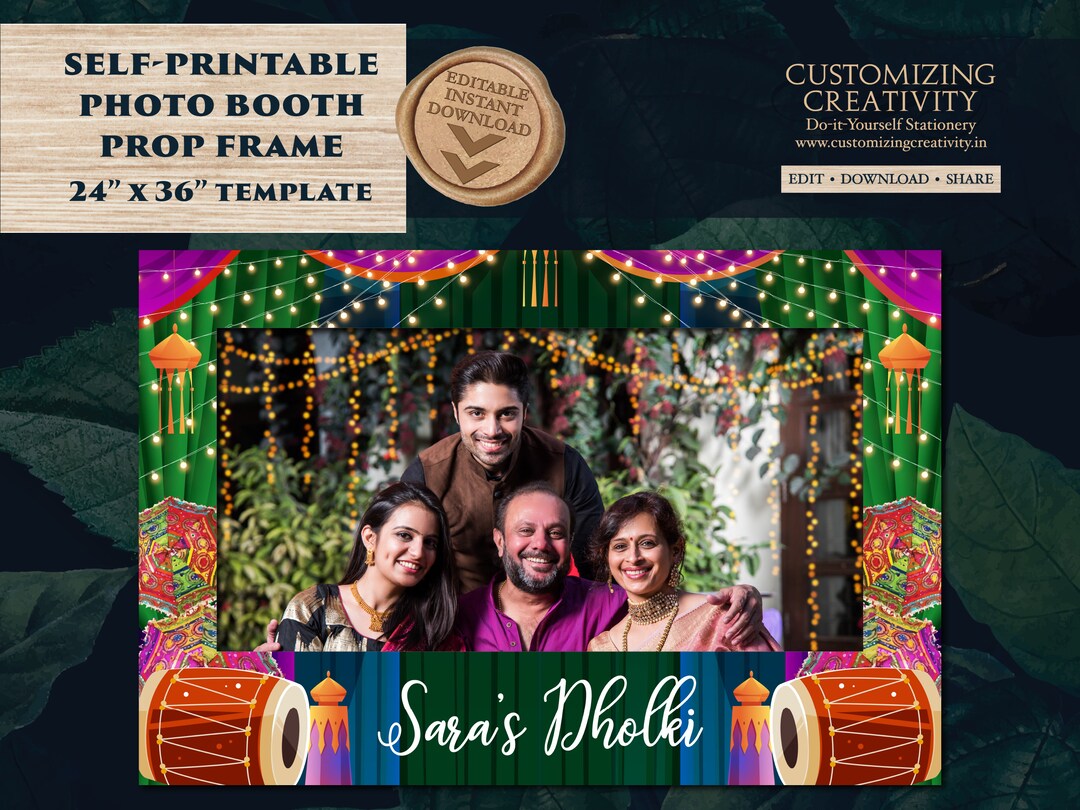 Dholki Photoframe Prop & Dholki Decor, Dholki Decoration as Dholki ...