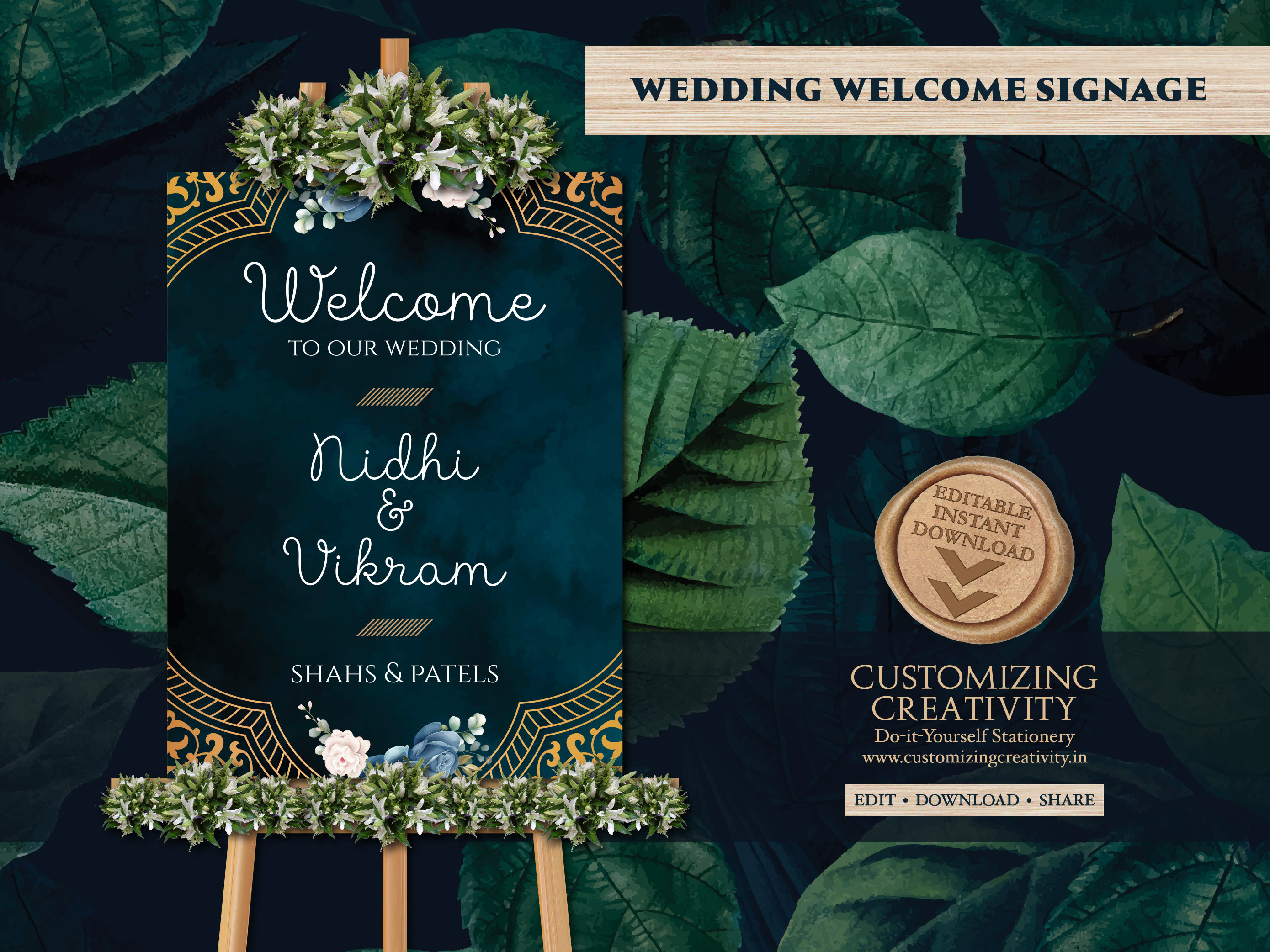 Moroccan Welcome Signs as Navy Welcome Signage Arabic Wedding | Etsy