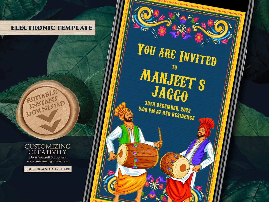 Buy Jaggo Invites Indian Truck Art as Jaggo Party Invite, Jaggo ...