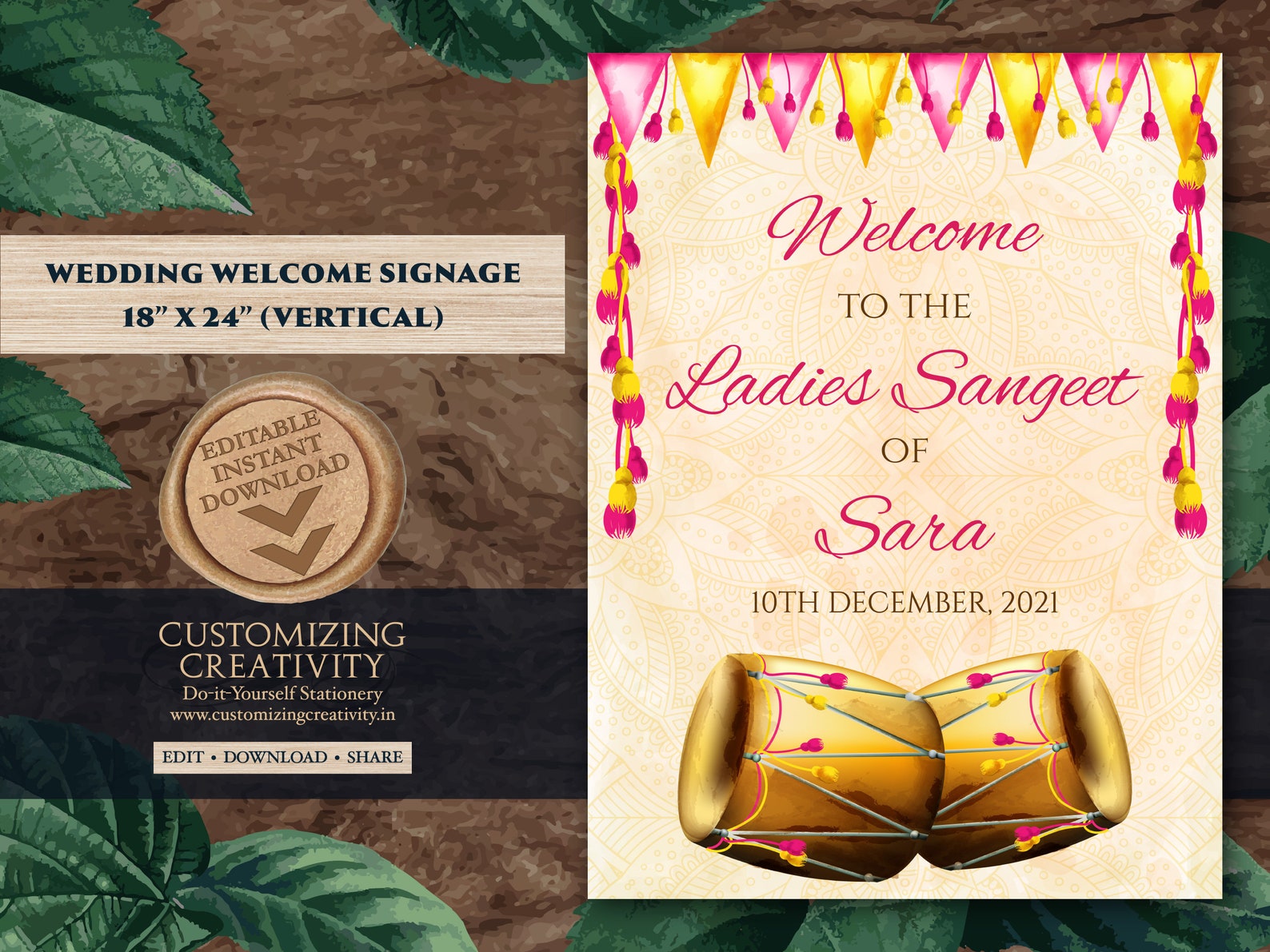 Dholki Decor Signs as Dholki Signs Dholki Welcome Sign as - Etsy