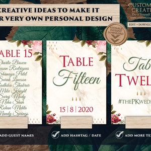 Garden Wedding Table Number & Greenery Table Decor Sign Hindu - Etsy