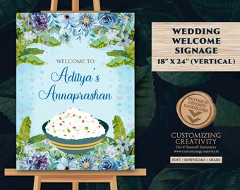 Rice Ceremony Sign Annaprasan Welcome Sign, Annaprasana Sign & First ...