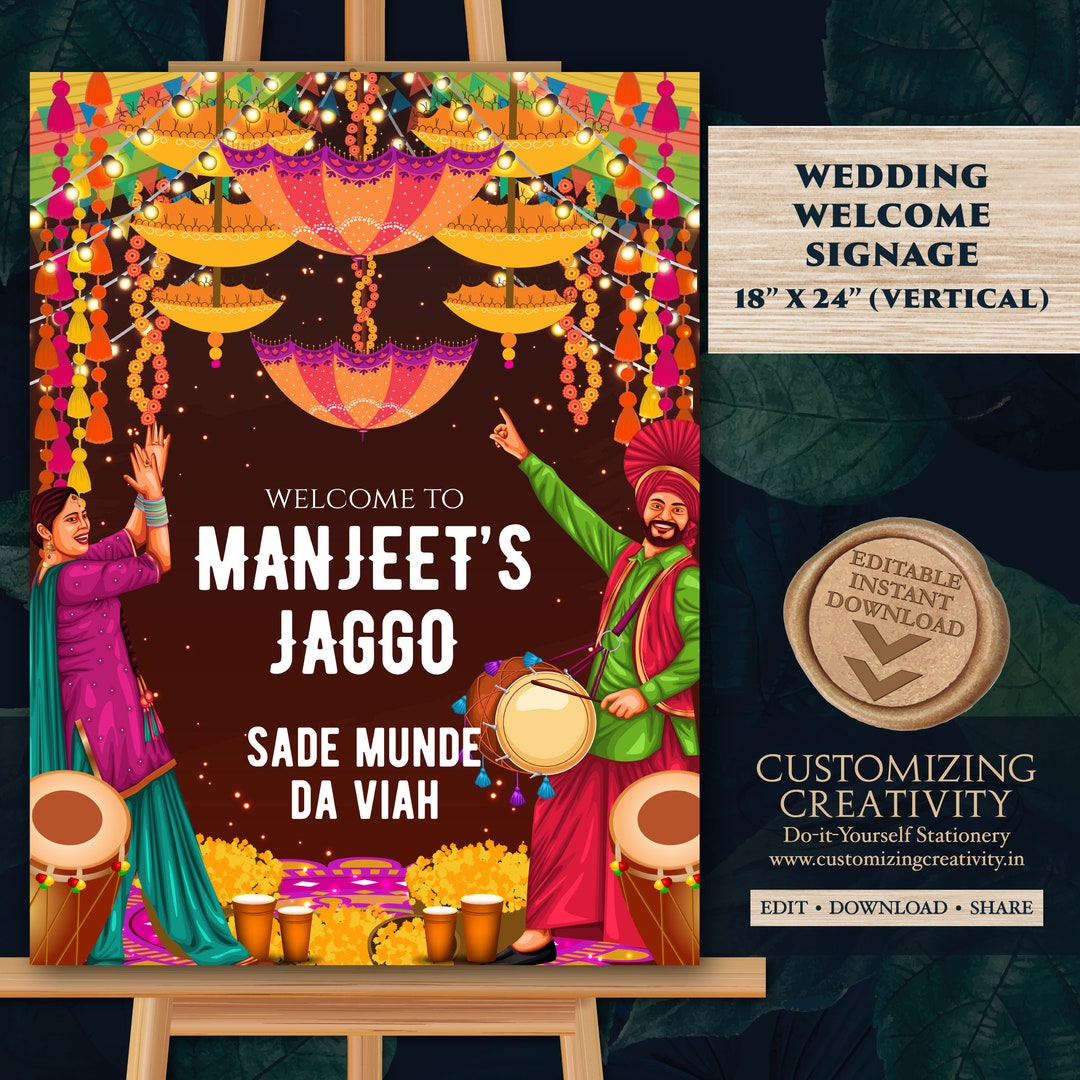 Jaggo Signs Sade Munde Da Viah Wala Ghar, Jaggo Welcome Signs Sadi Kuri ...